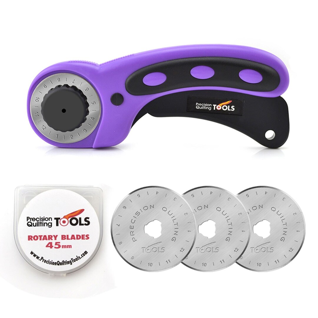 PRECISION 45mm Deluxe ROTARY CUTTER in Purple With 3 Extra Blades - Etsy