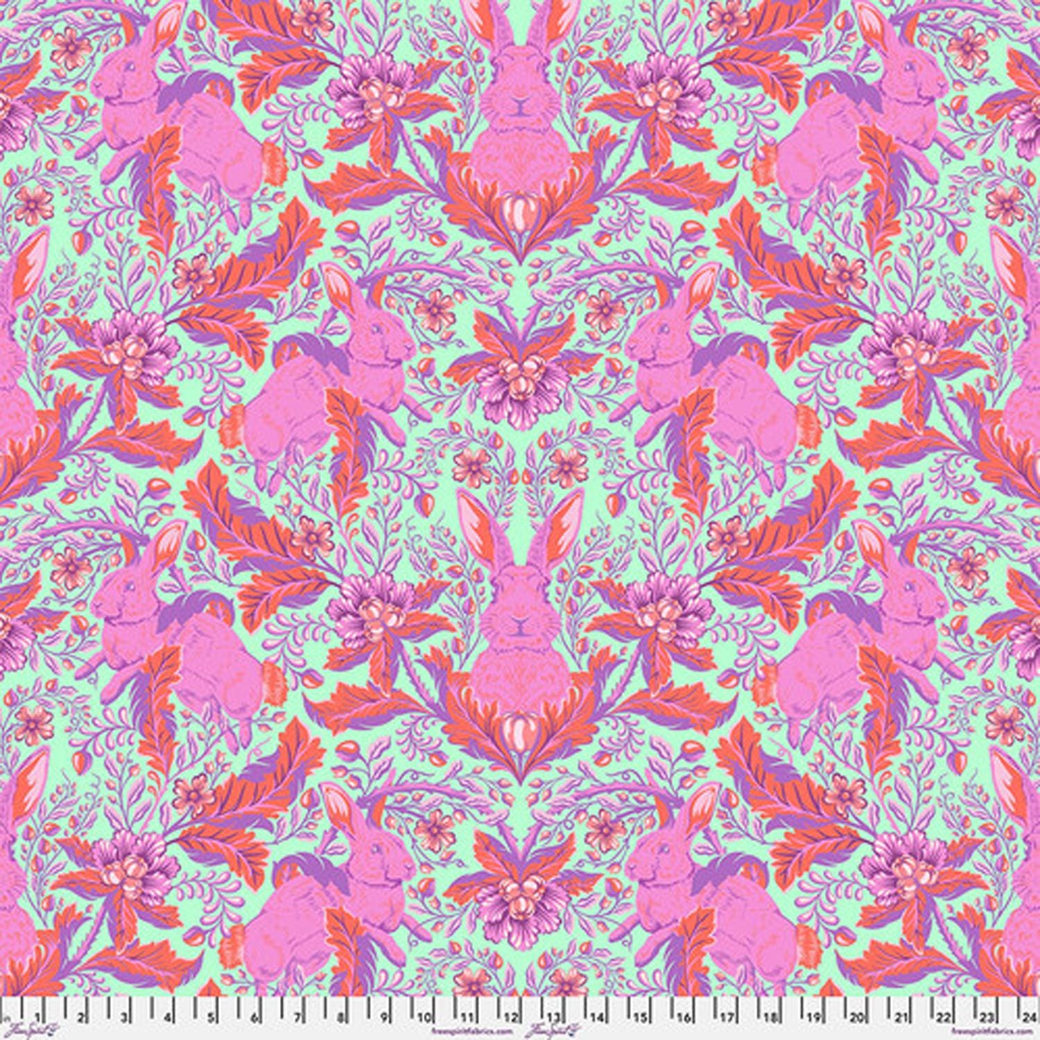 FULL MOON FOREST Ll ~ Hoppy Go Lucky ~ Rabbits Blossom Purple ~ Tula ...