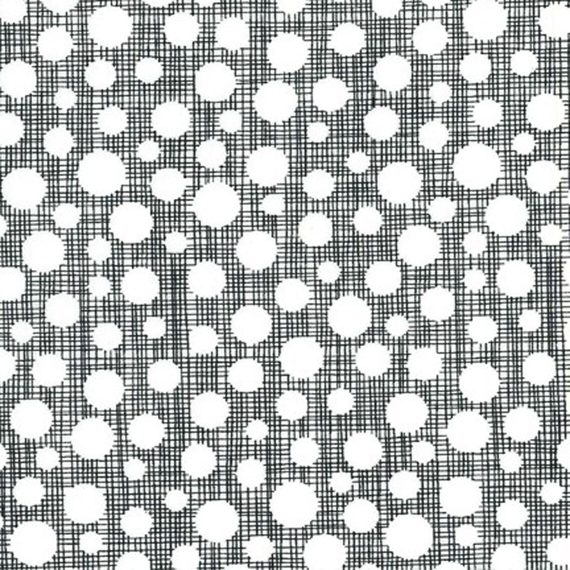 HASH DOT in EBONY ~ Black and White Lines and Circles ~ Michael Miller ...