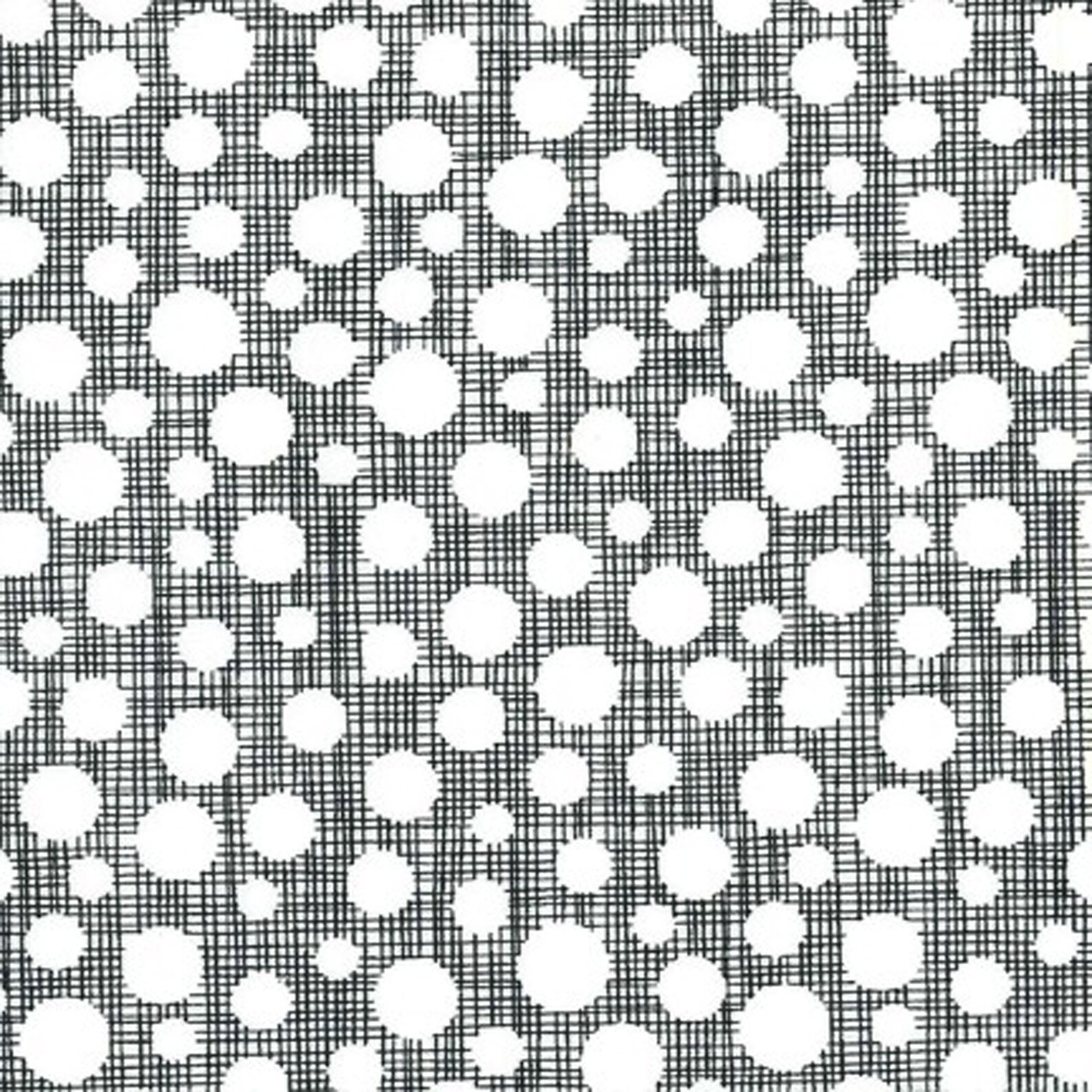 HASH DOT in EBONY ~ Black and White Lines and Circles ~ Michael Miller ...