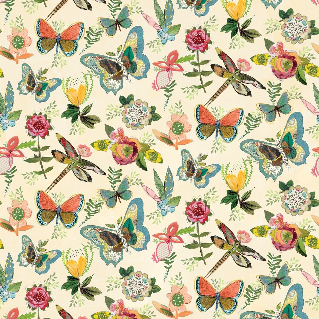 BE the LIGHT Kelly Rae Roberts for Benartex Garden of Light Creamy ...