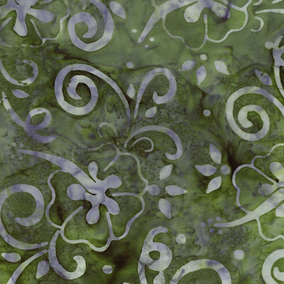 COASTAL GETAWAY Batik ~ LOTUS Flower ~ Various Shades of Green & Gray ...