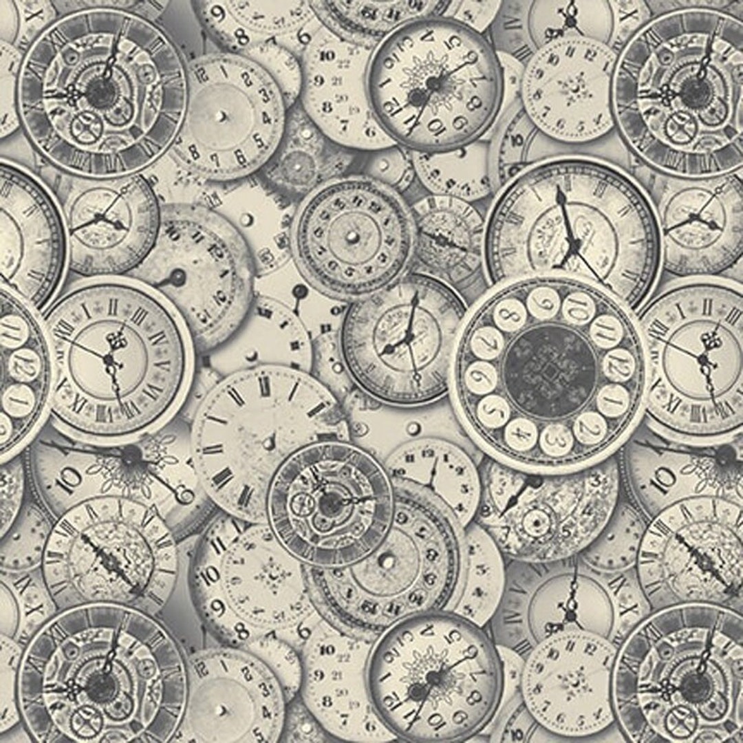STEAMPUNK ~ TIME TRAVEL ~ Clock Faces ~ Clockwork in Gray and Cream - Etsy