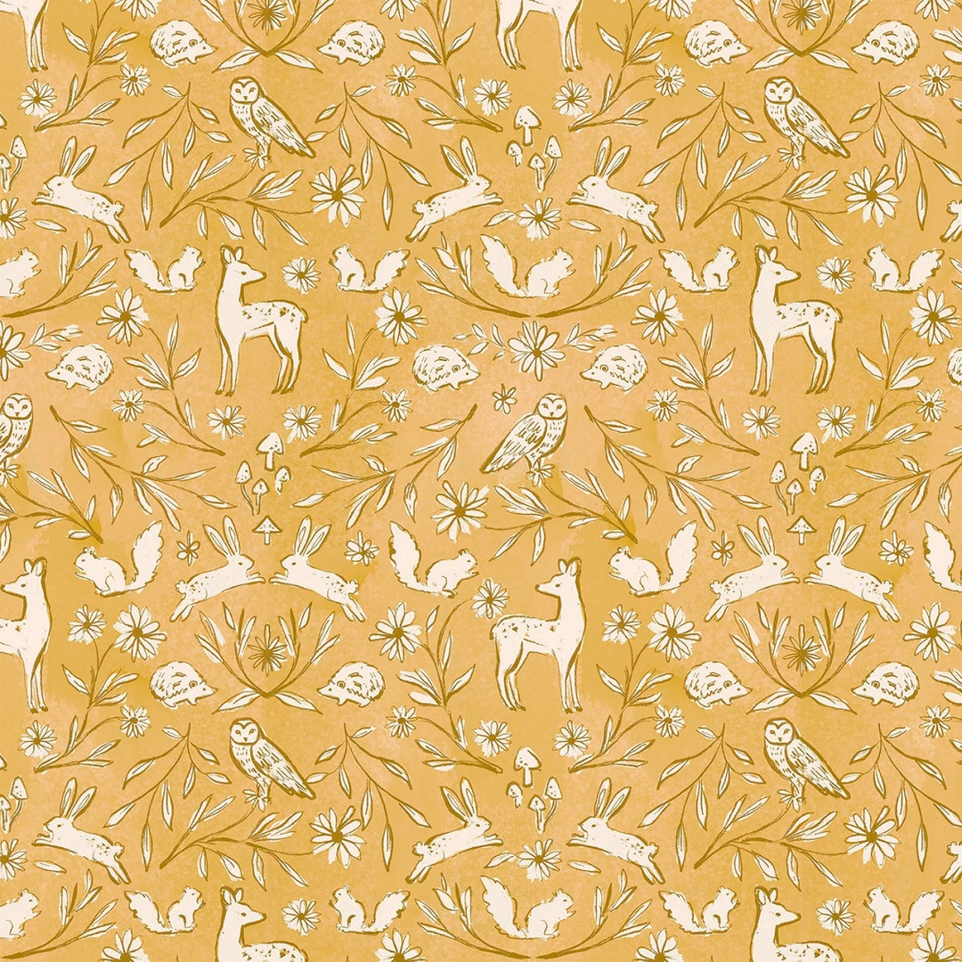 WOODLAND TOILE ~ Rabbit Deer Owl Hedgehog Squirrel ~ From Dear Stella ...