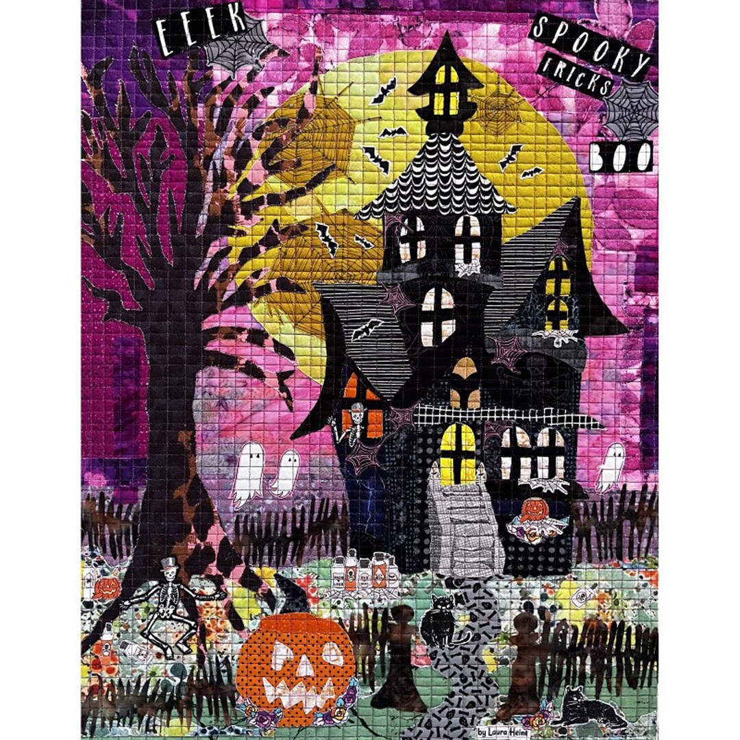 HALLOWEEN MINI Cat House Pumpkin ~ 3 Collage Quilt Patterns by Laura ...