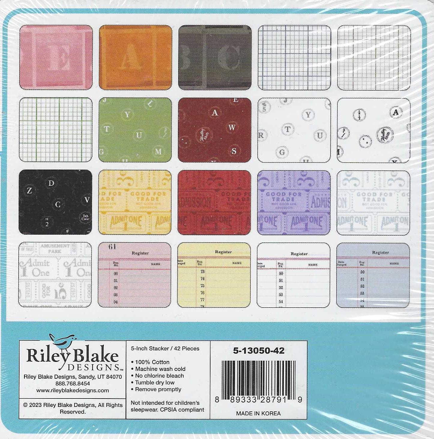 JOURNAL BASICS 5" Charm Squares Pack ~ 42 Piece by J. Wecker Frisch for ...