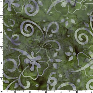 COASTAL GETAWAY Batik ~ LOTUS Flower ~ Various Shades of Green & Gray ...