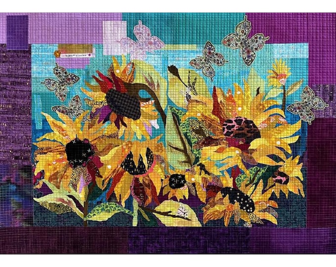 PIANO ~ LAURA HEINE Collage Quilt Pattern ~ Applique ~ Music Flowers ...