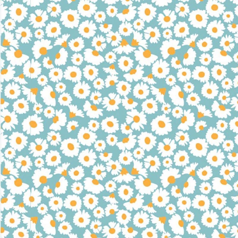 HOPSCOTCH and FRECKLES ~ White Daisy Flowers Daisies on Teal ~ Poppie ...