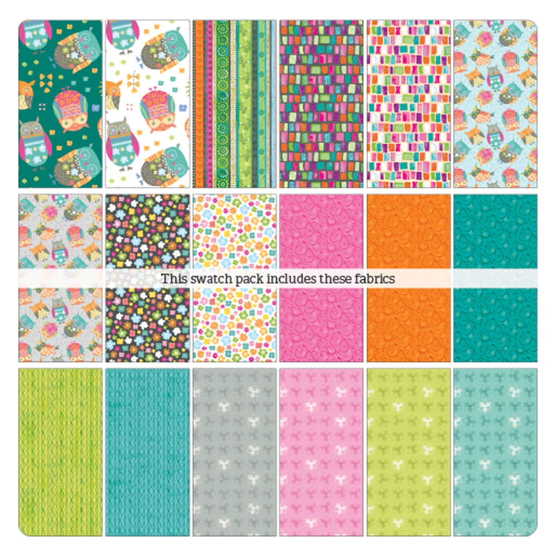 AWESOME OWLS ~ 40 2-1/2” Strips ~ Jelly Roll ~ by Contempo ~ Flowers ...