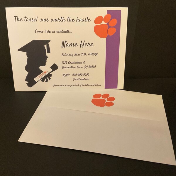 Clemson Graduation Party Invitation - Etsy