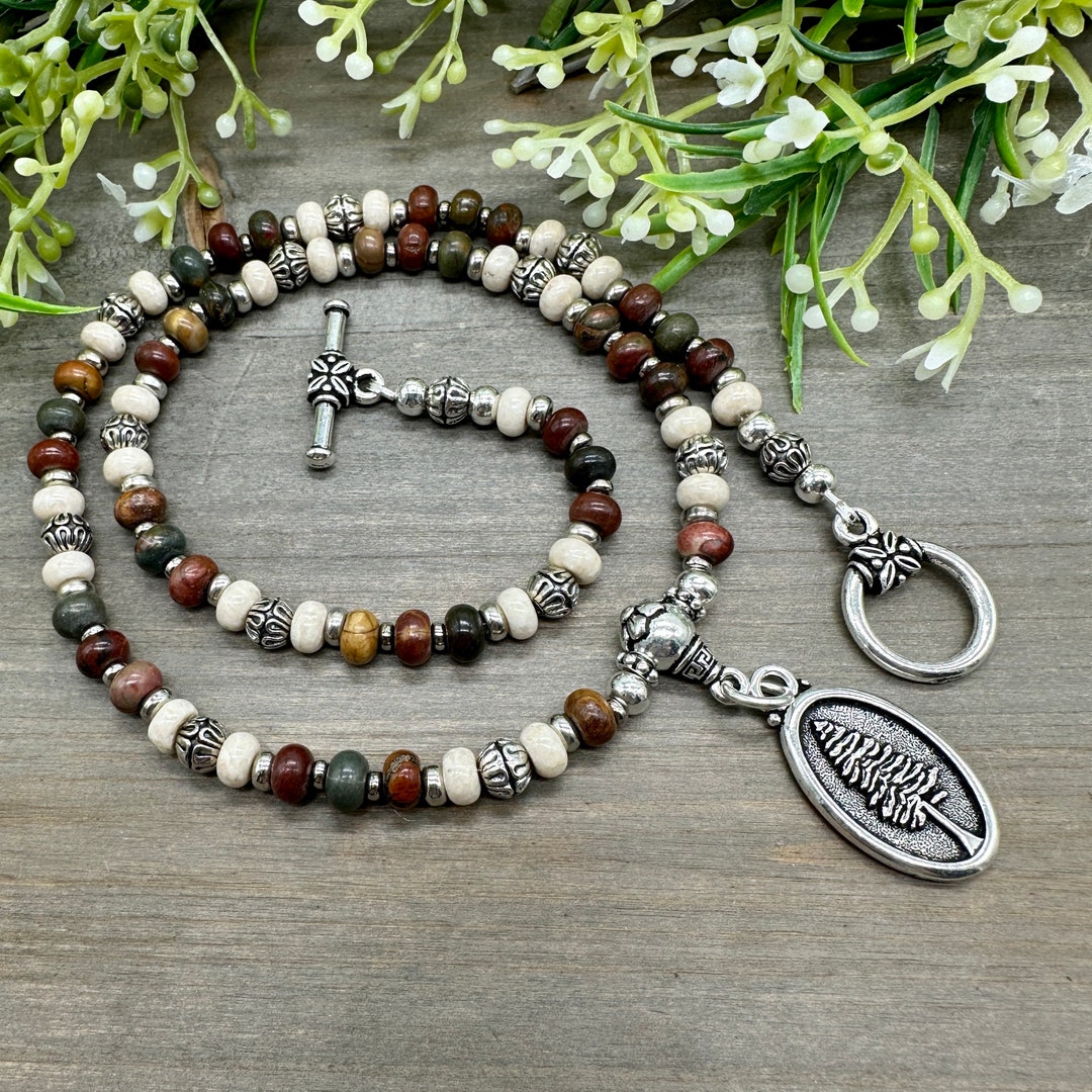 The Positivity Necklace | Picasso Jasper, River Stone Rondelle Bead ...