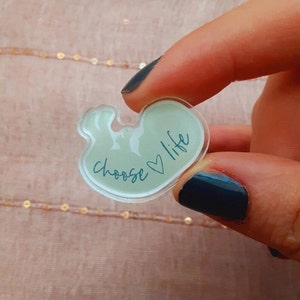 Pro Life Acrylic Pin 1.25x1in Conservative Christian Catholic Jacket ...