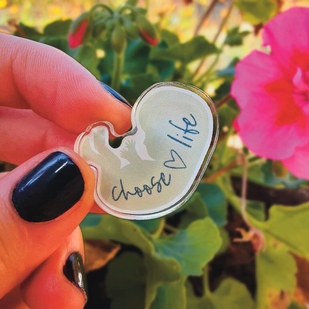 Pro Life Acrylic Pin 1.25x1in Conservative Christian Catholic Jacket ...