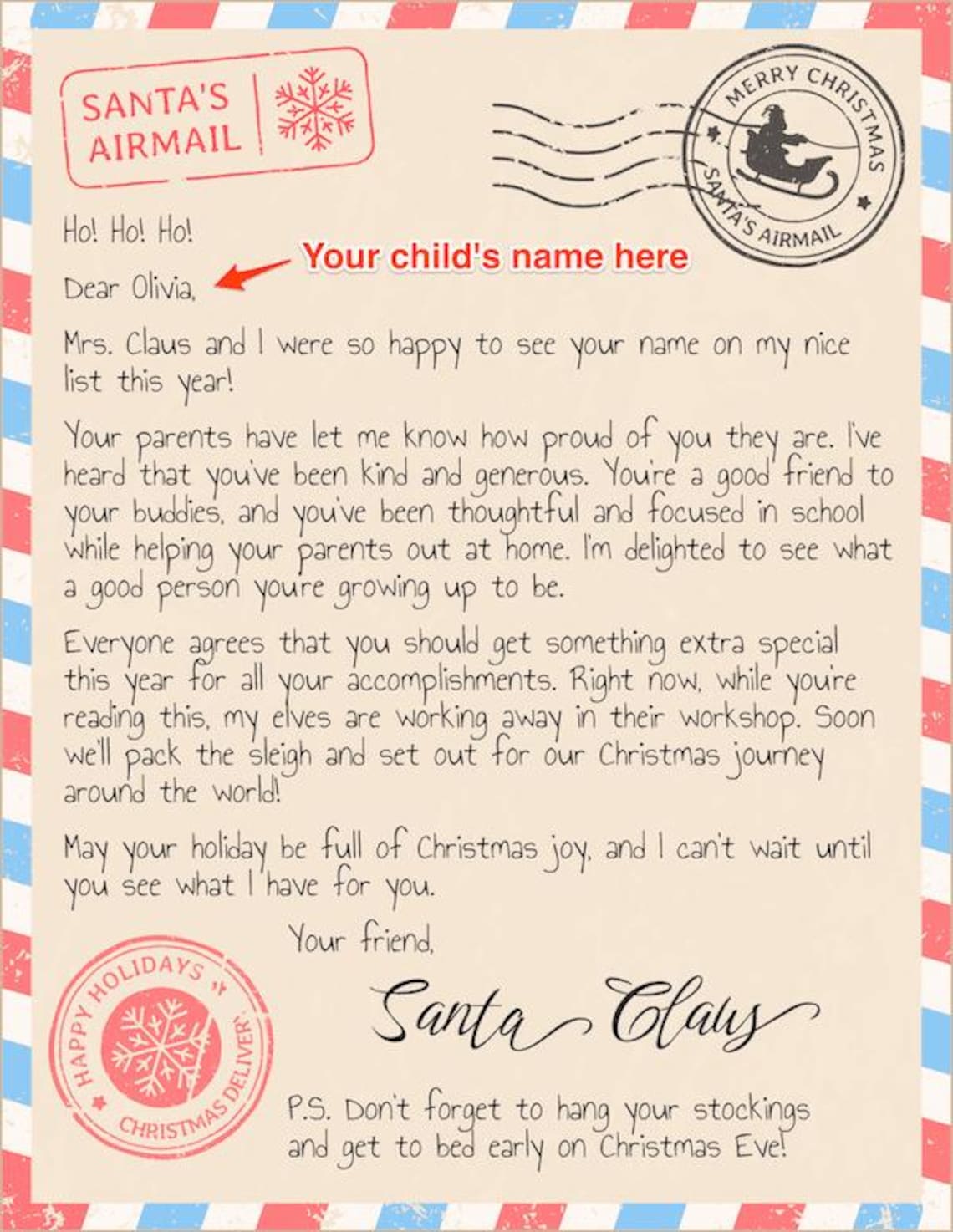 Custom Letter From Santa - Etsy
