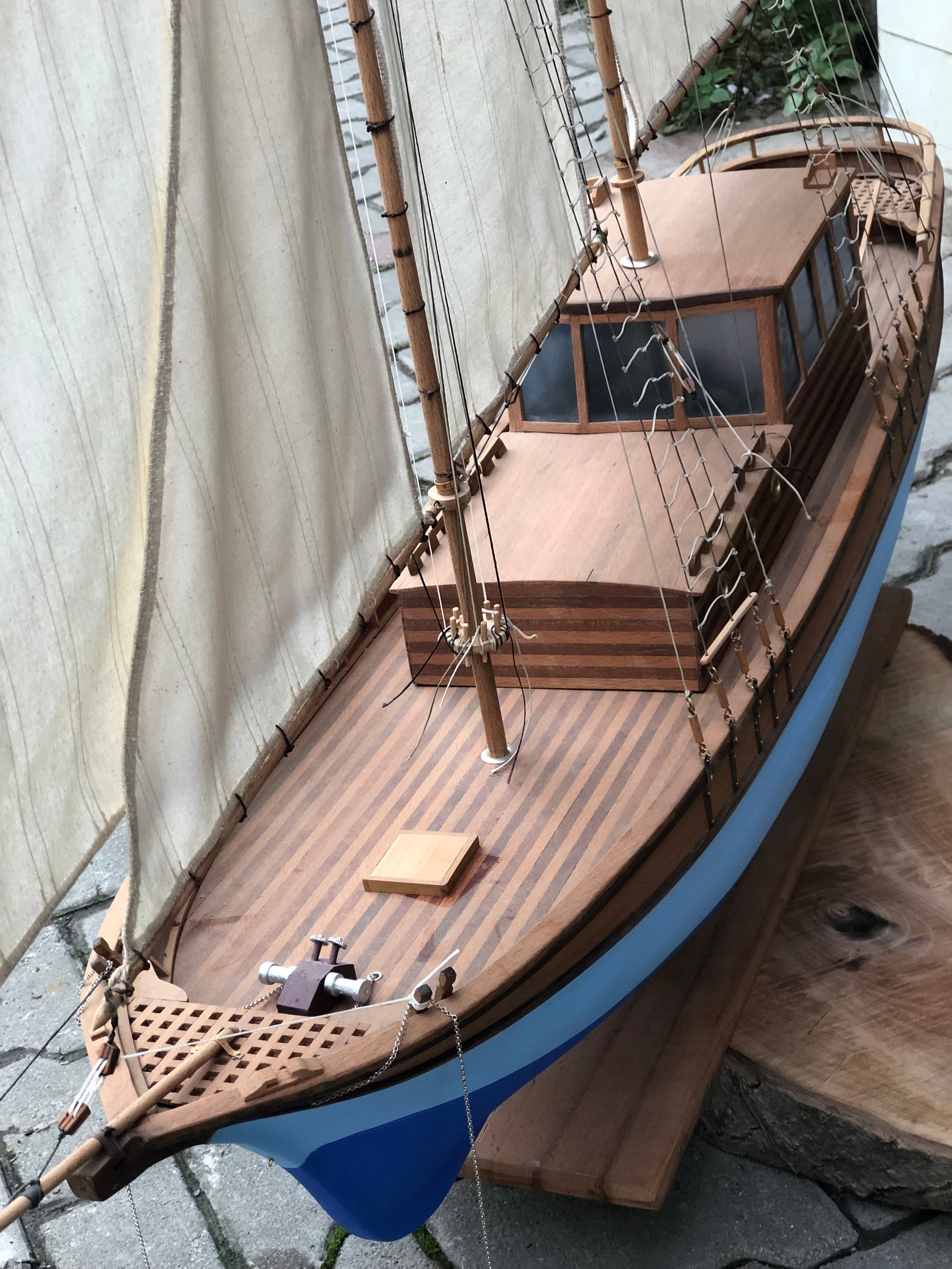 Sailing Model Ship Handcrafted Wooden Boat Gulet - Etsy