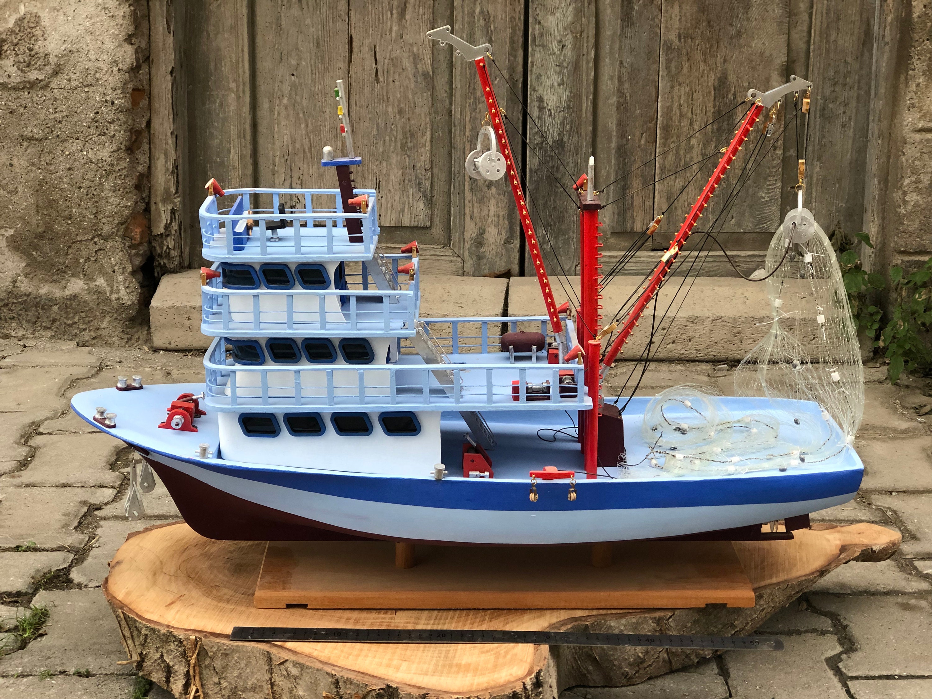 TRAWLER MODEL, Scale Ship Model, Fisherman Gifts for Men/dad, Wooden ...