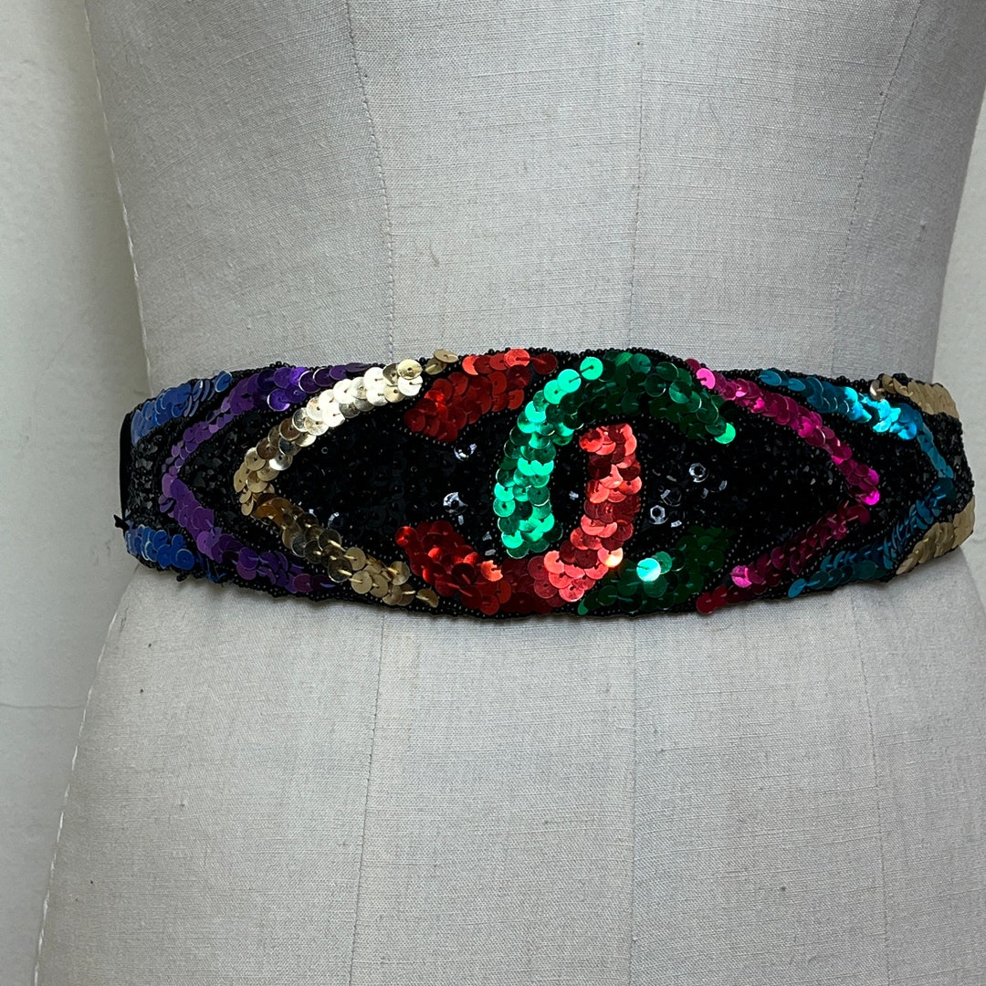 1980's Double C Sequin Belt "milor" - Etsy