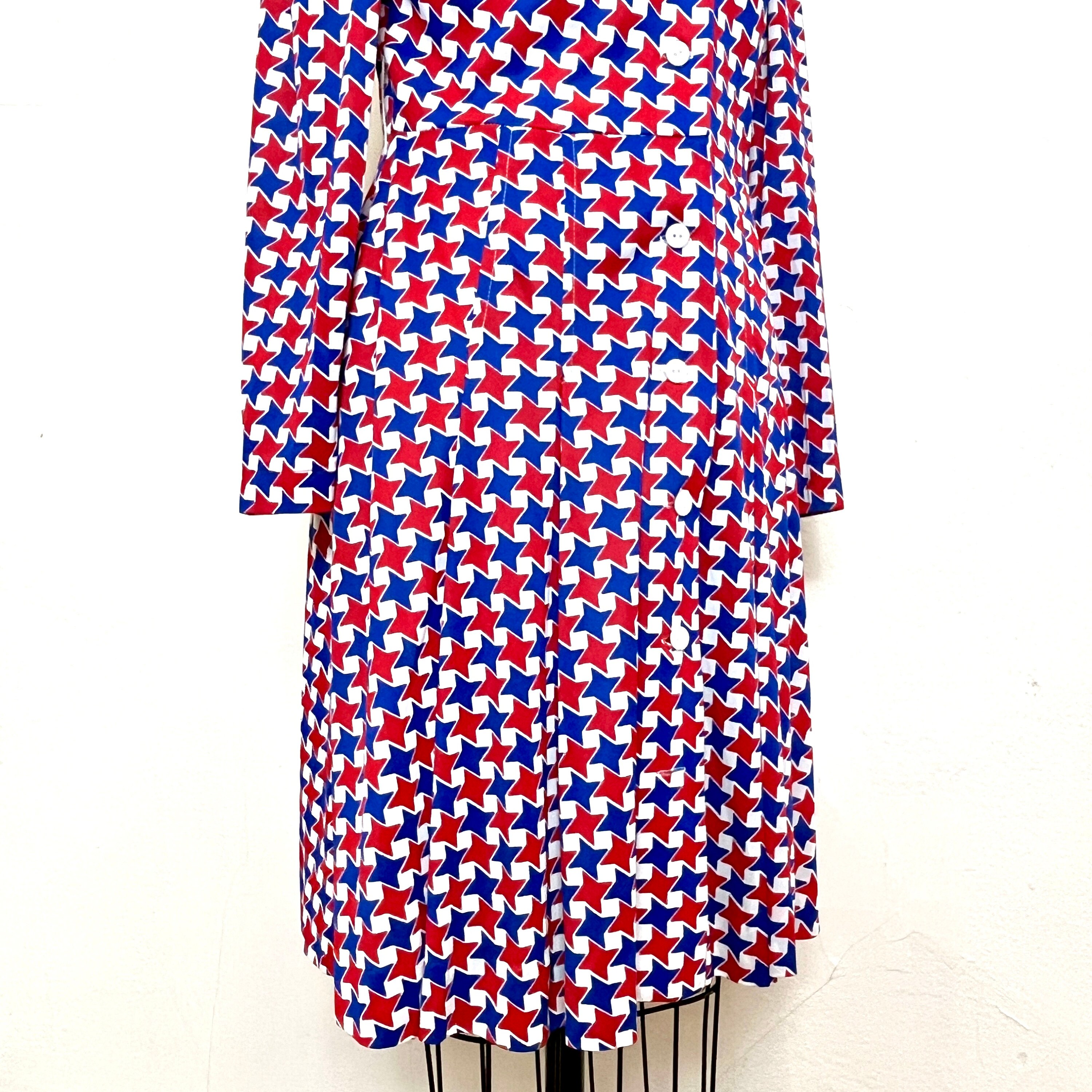 Sz. L Red White & Blue 1970's Marcia Brady Dress - Etsy