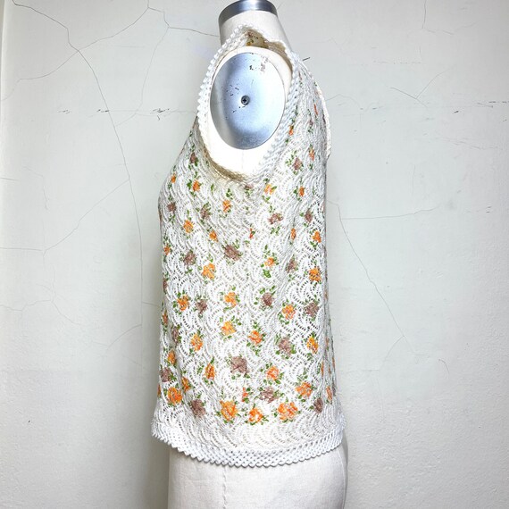 Sz. M 1960's Acrylic Yarn Top - Gem