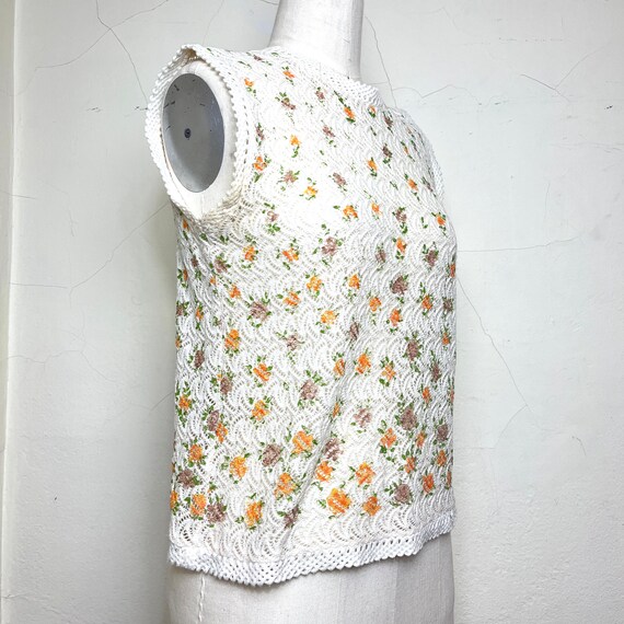 Sz. M 1960's Acrylic Yarn Top - Gem