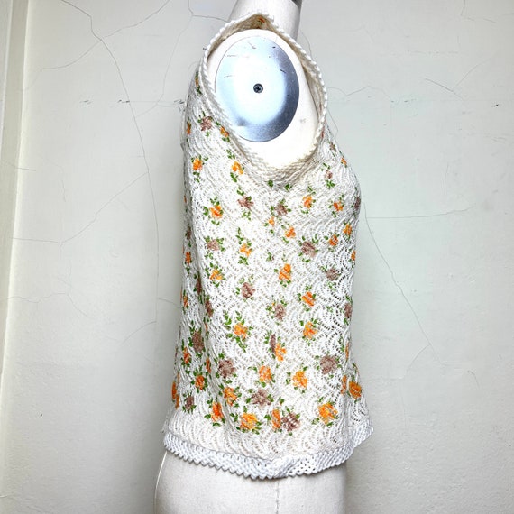 Sz. M 1960's Acrylic Yarn Top - Gem