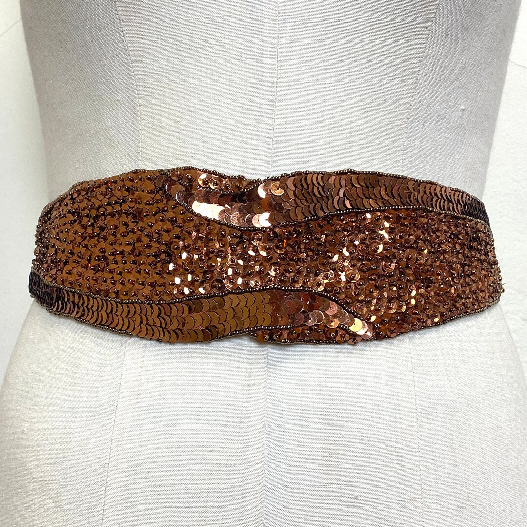 1980's Bronze Sequin Belt "milor" - Etsy