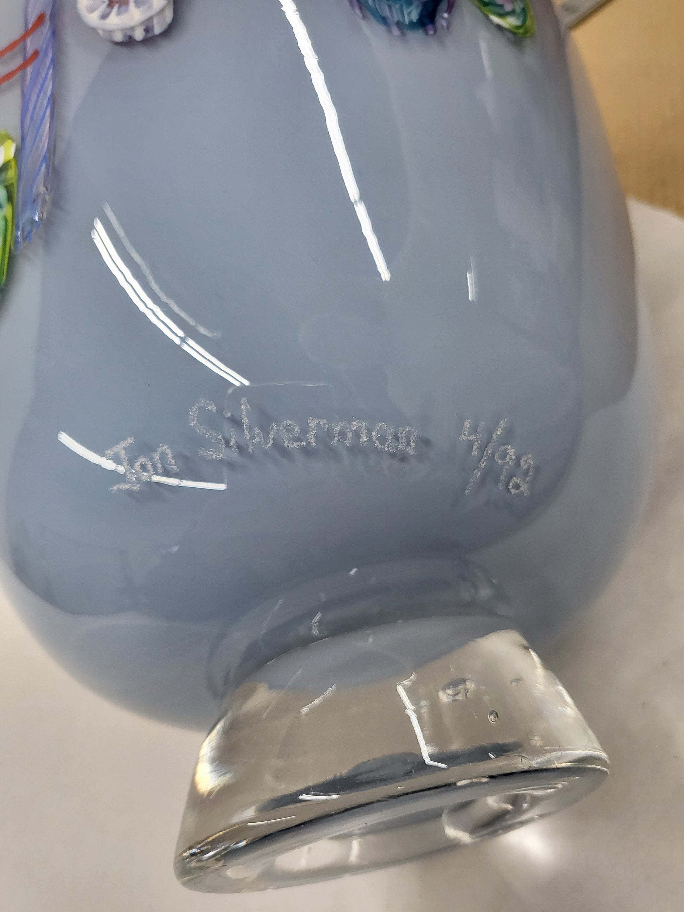 John Silverman Signed Glass Vase | Silverman Handblown Glass | Glass ...