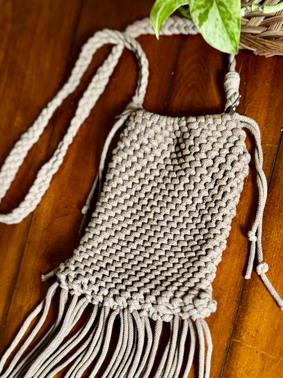 Macramé Crossbody Bag | Boho Drawstring Purse | Handmade Fringe Bag - Etsy