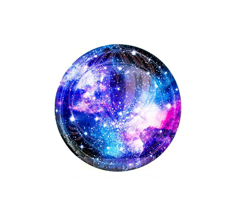 8 Galaxy Party Plates Space Party Birthdayparty Galaxy - Etsy