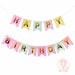 Paste Happy Birthday Banner, Ice Cream Party, Unicorn Party, Pastel ...