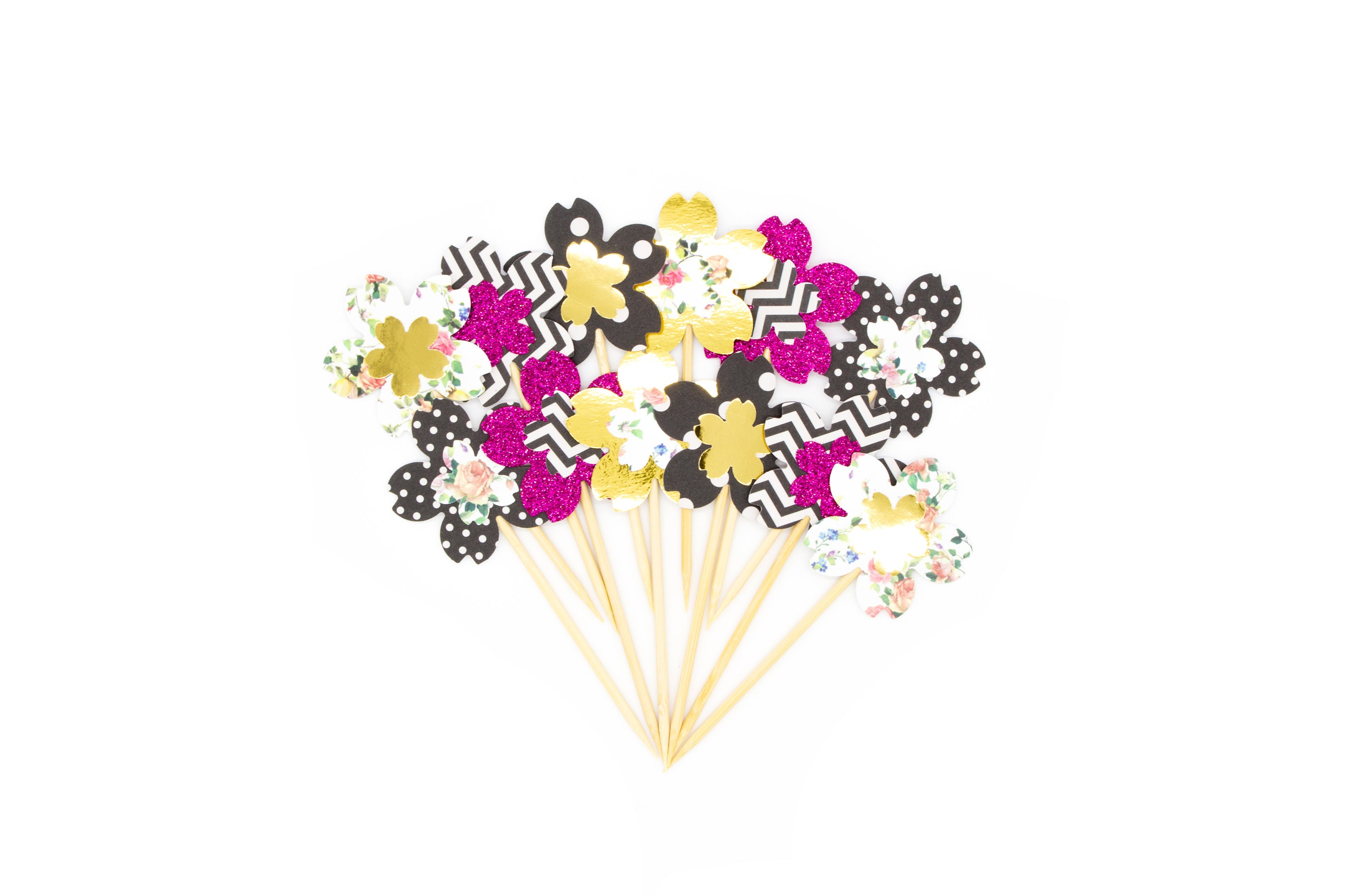 12 Cake Toppers, Kate Spade Inspired, Birthday Party, Bridal Shower ...