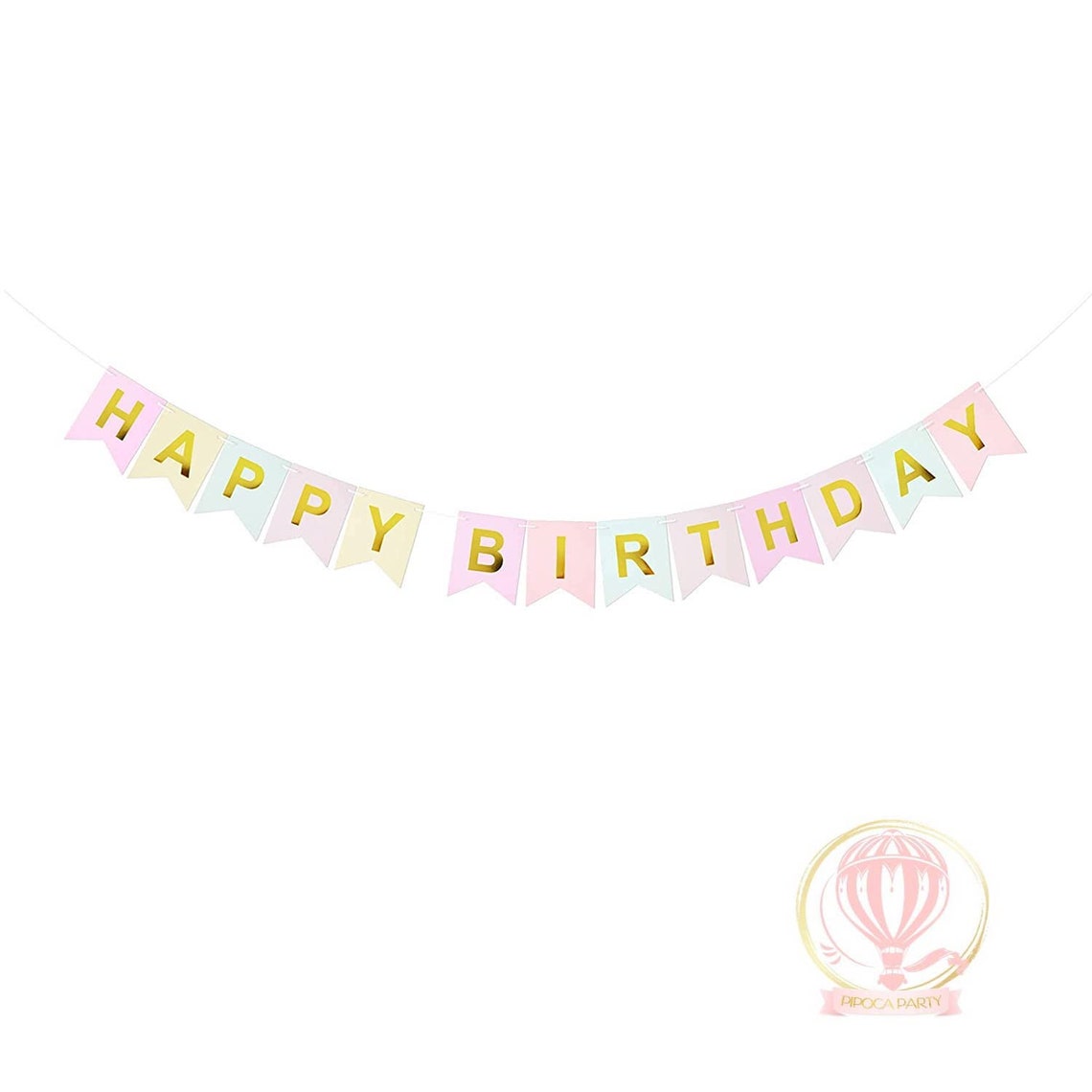 Paste Happy Birthday Banner, Ice Cream Party, Unicorn Party, Pastel ...