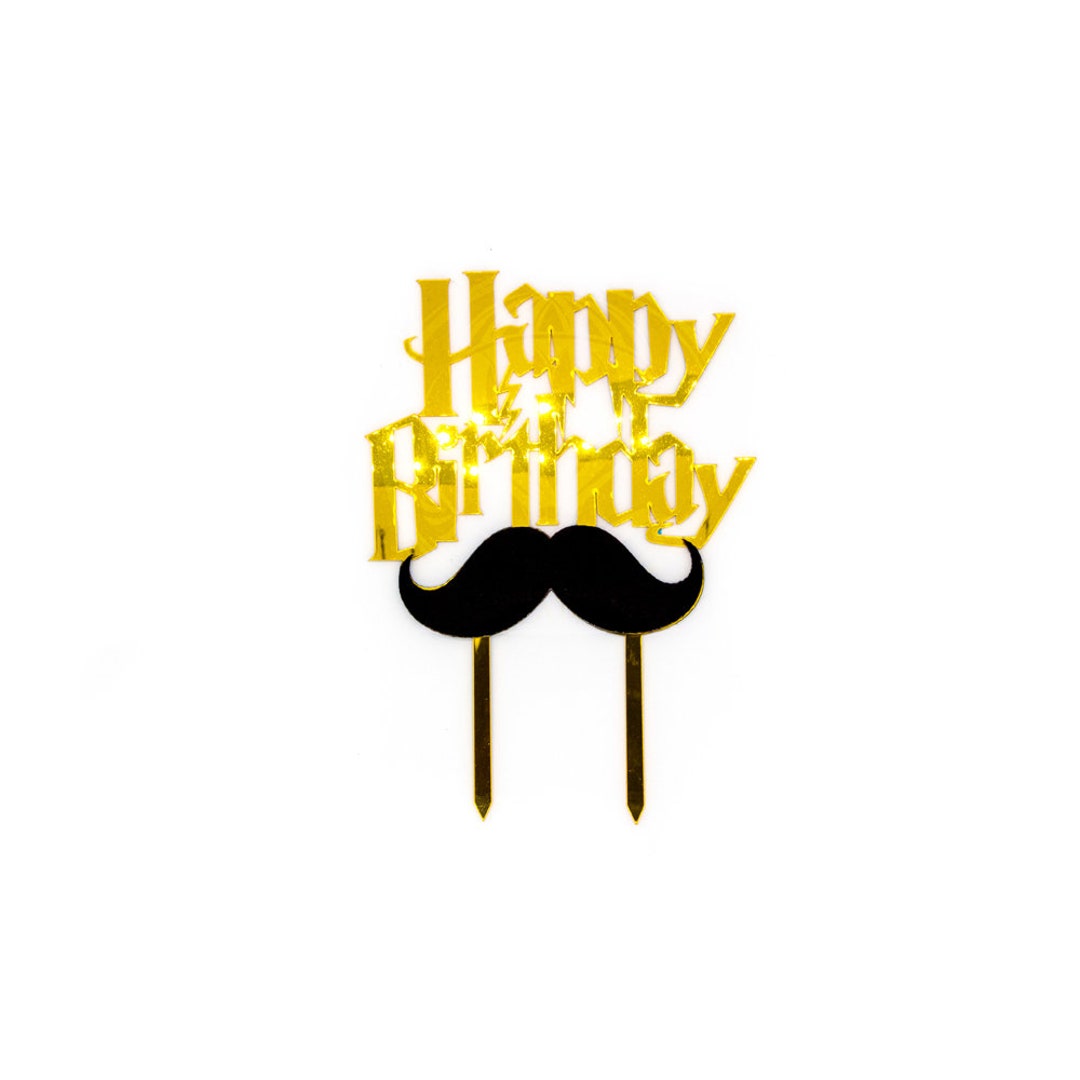 Gold Acrylic Cake Topper, Boys or Men's Birthdays, Little Man Party ...