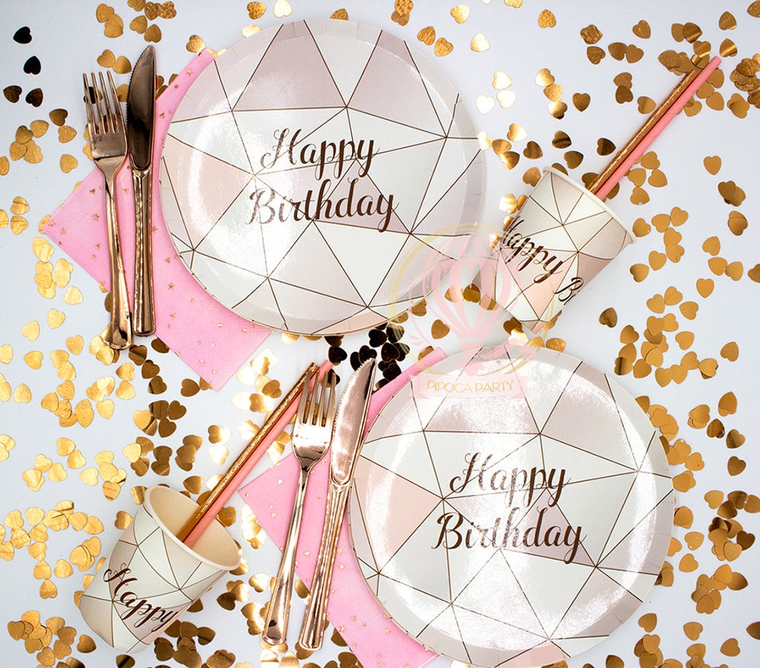 6 Geo Party Plates, Birthday Party - Etsy