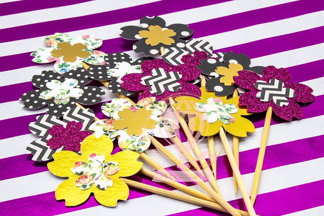 12 Cake Toppers, Kate Spade Inspired, Birthday Party, Bridal Shower ...