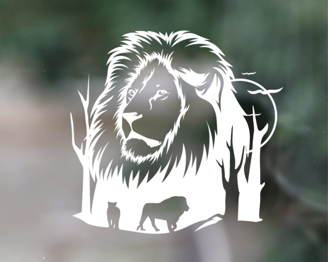 Lion Decal Lion Sticker Animal Vinyl Decal Sticker Window Decals Lion ...