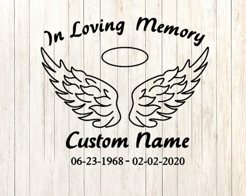In Loving Memory Decal Custom Memory Decal Angel Wings Memory - Etsy