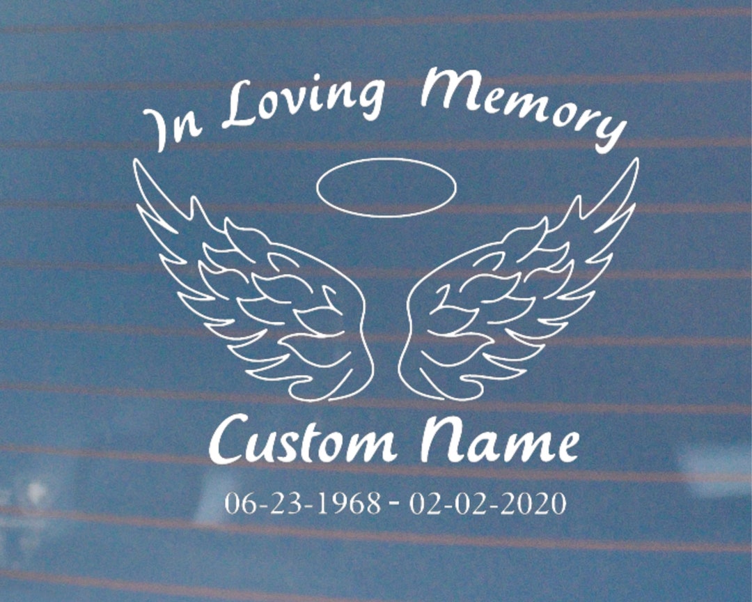 In Loving Memory Decal Custom Memory Decal Angel Wings Memory - Etsy