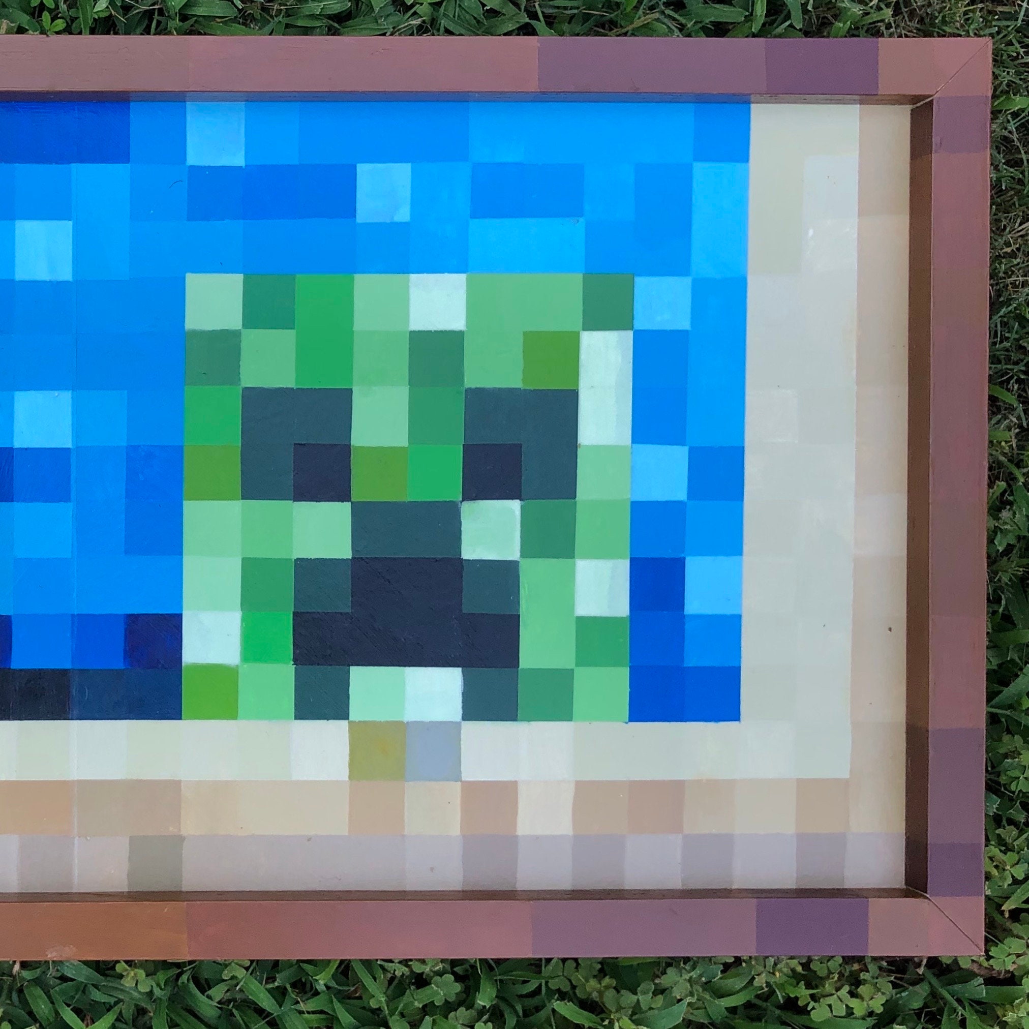 HAND PAINTED Classic Minecraft Creeper Painting Kids Bedroom Decor Game ...