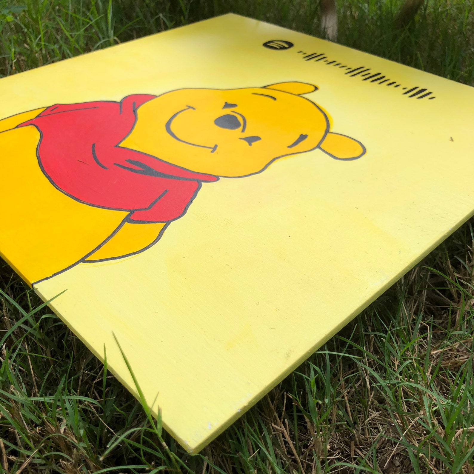 Hand Painted Winnie the Pooh Spotify Code Painting 12 X 12 - Etsy