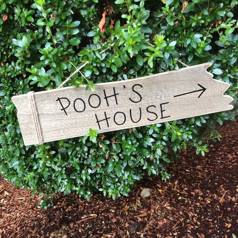 Poohs House Sign Winnie the Pooh Sign Pooh Nursery Decor | Etsy