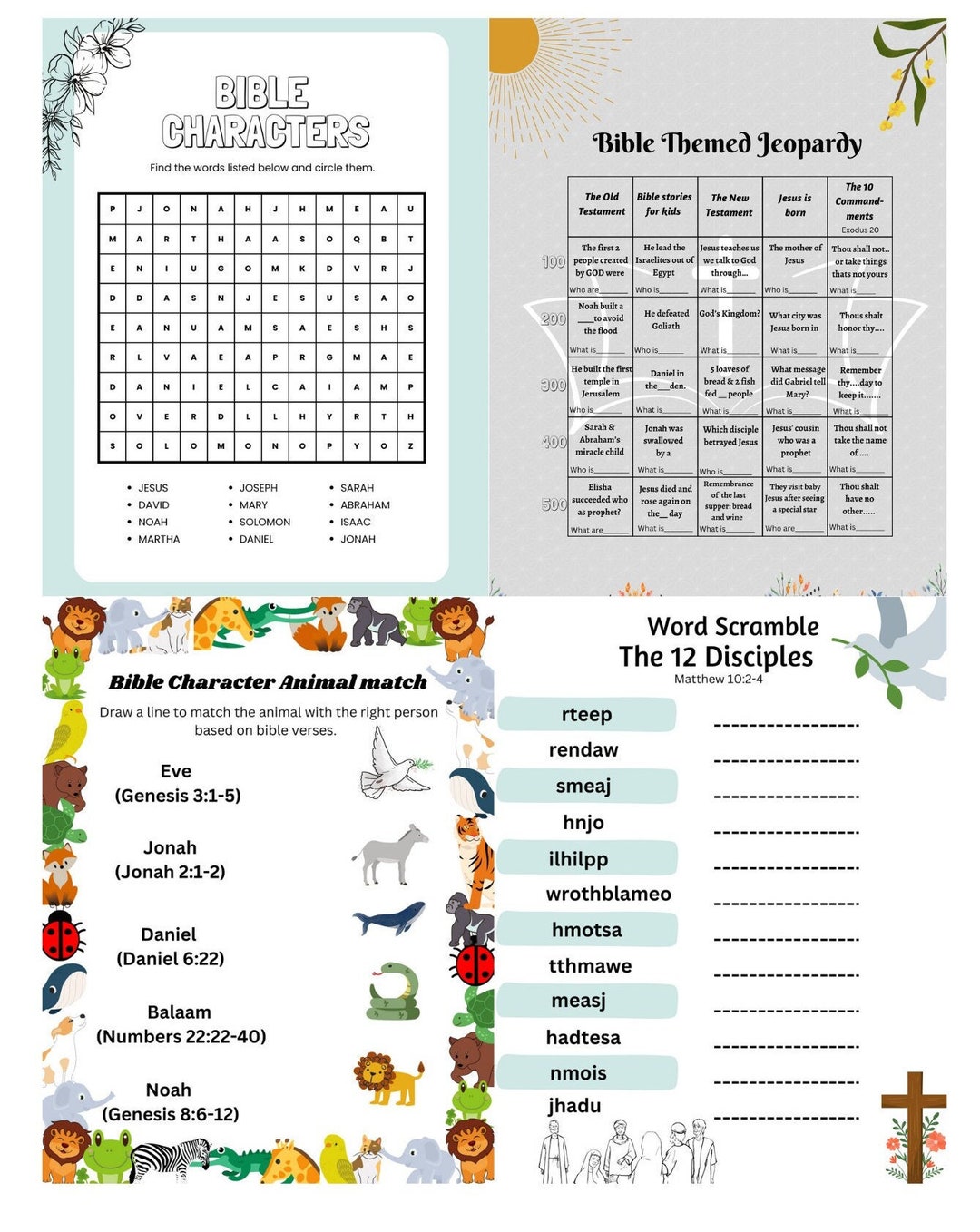 Children's Bible Games - Etsy