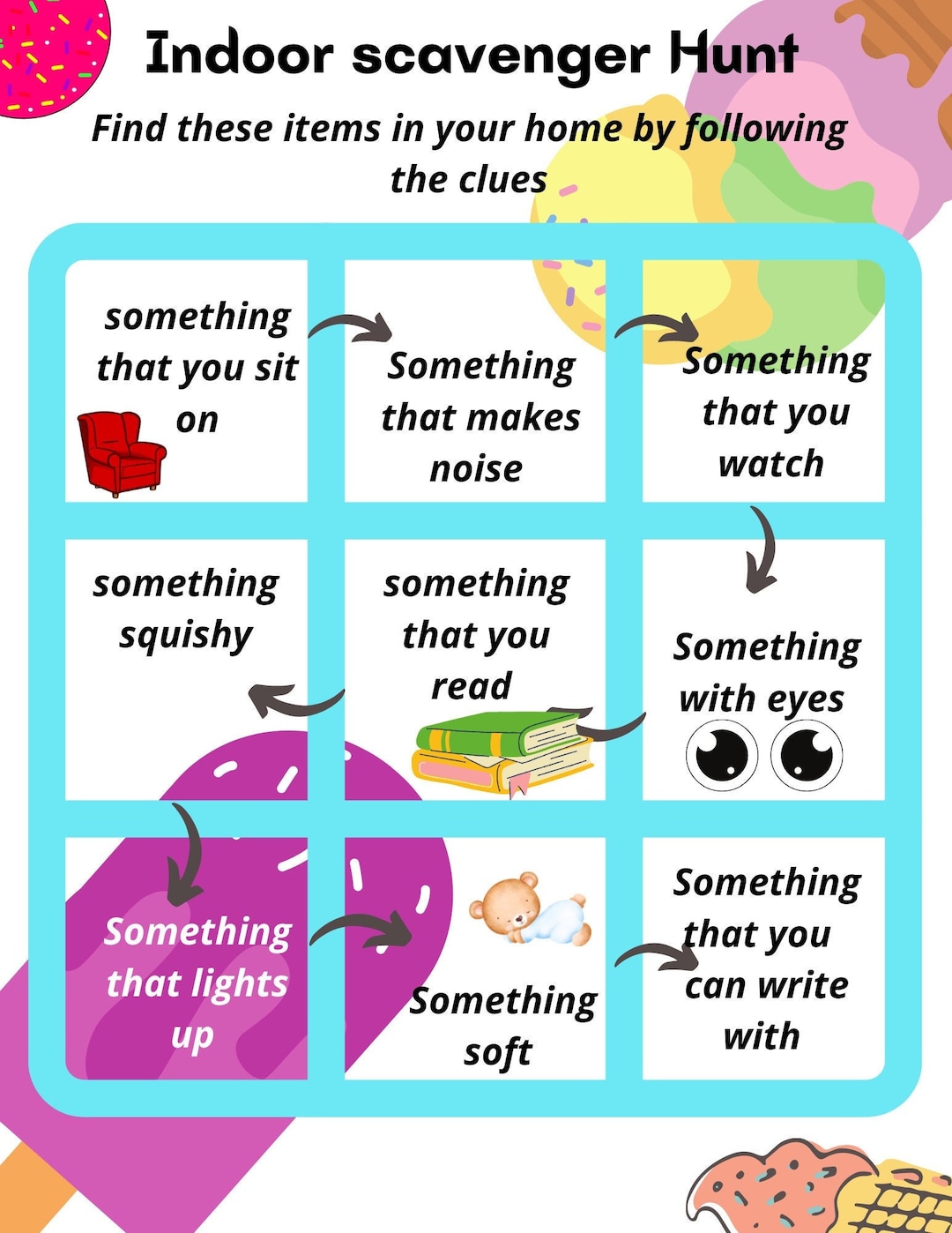 Indoor Scavenger Hunt & Activity Sheets - Etsy