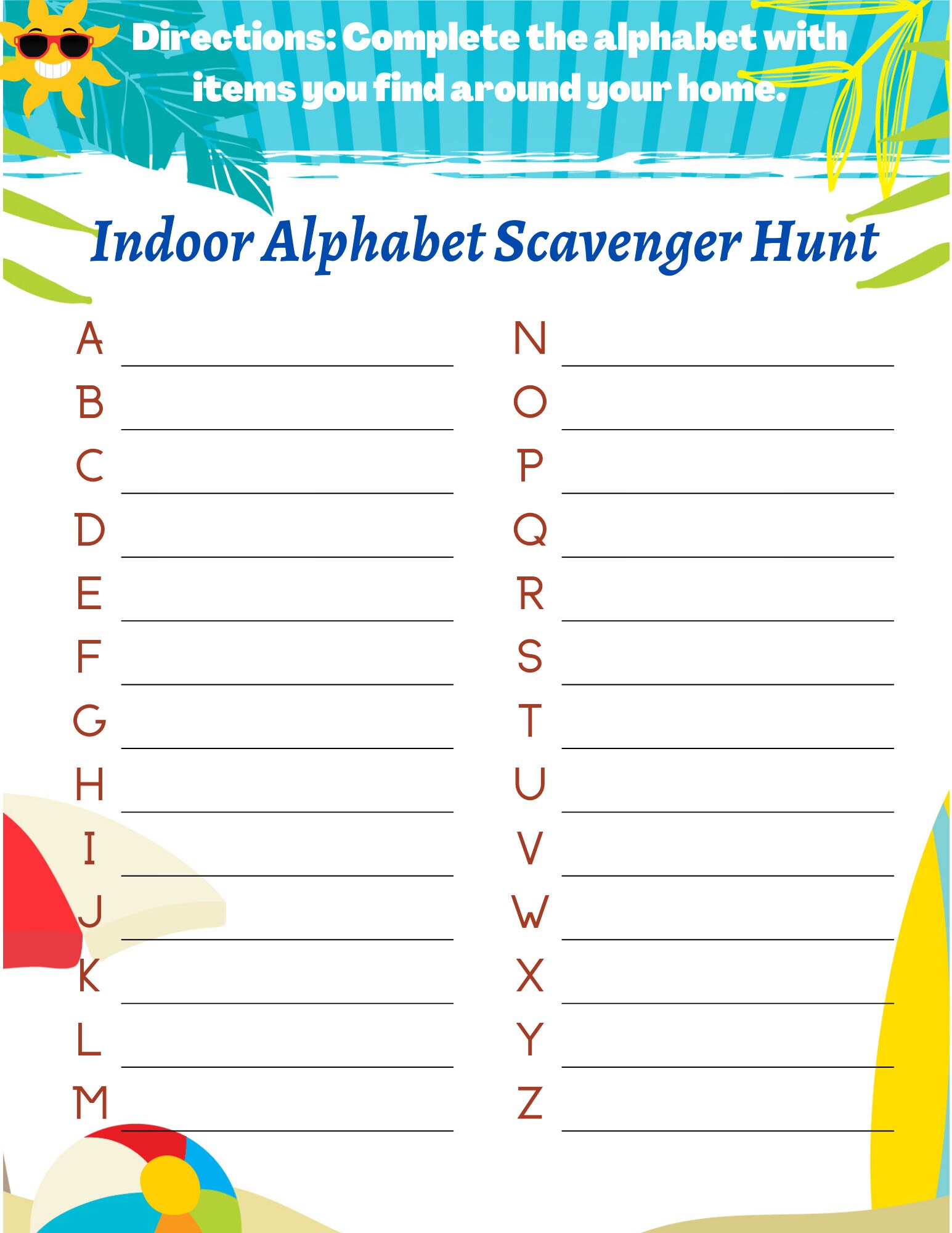 Indoor Scavenger Hunt & Activity Sheets - Etsy