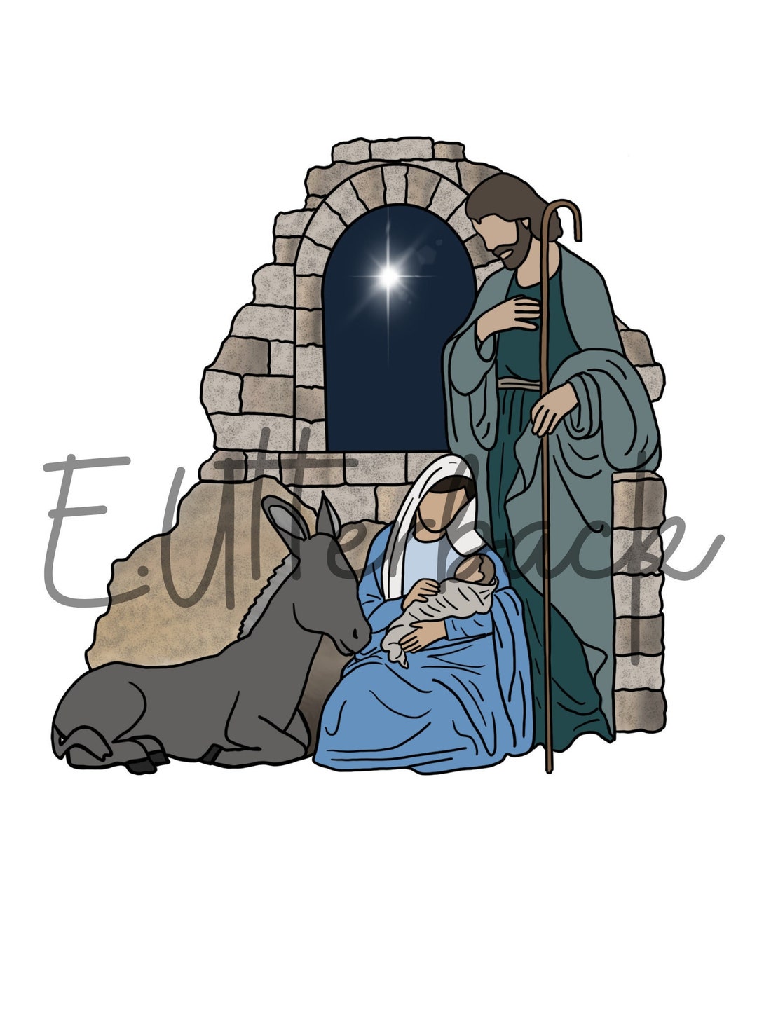 Holy Nativity Faceless Picture - Etsy
