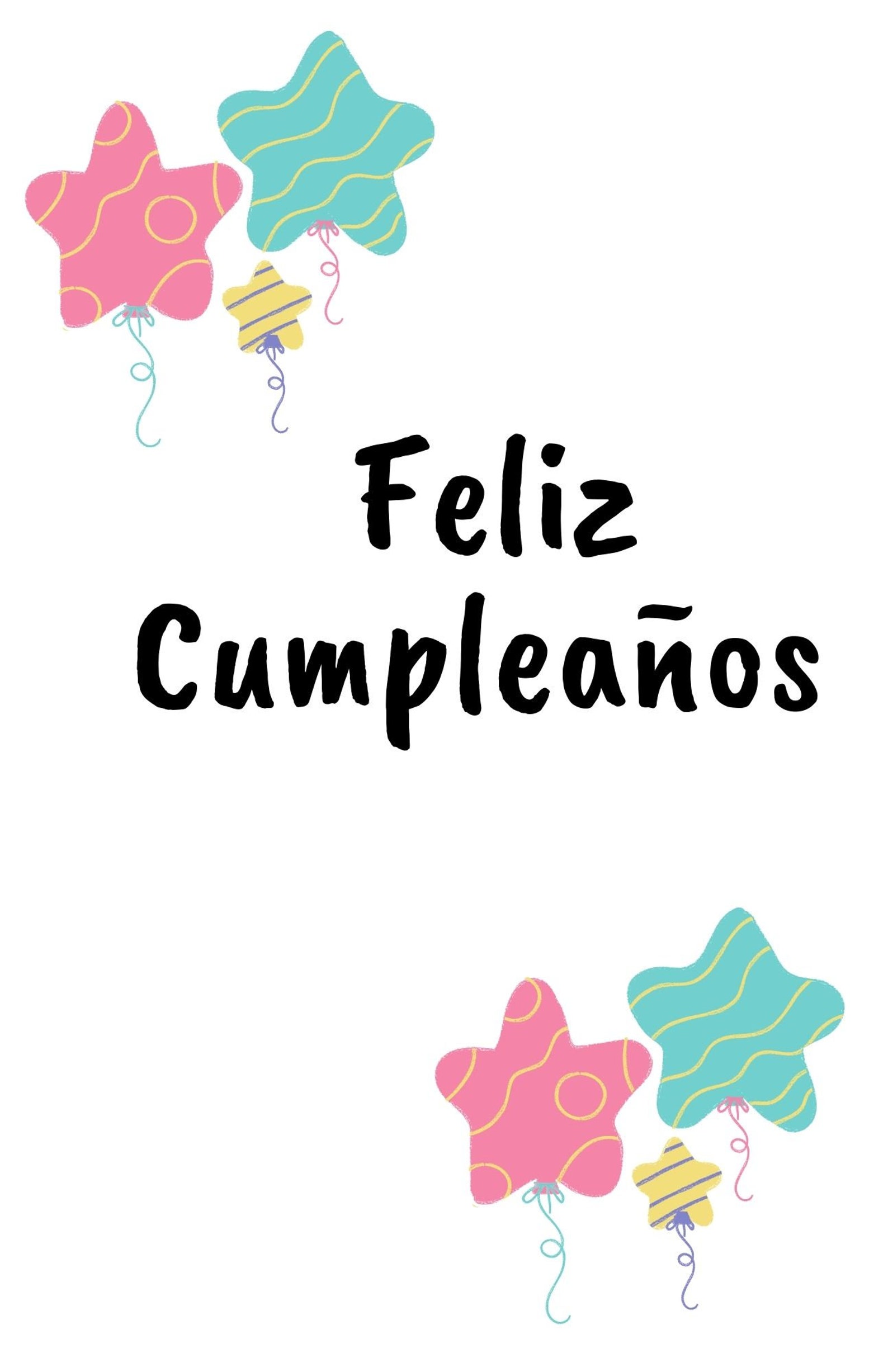 Feliz Cumpleanos Carta, Feliz Cumpleanos Card, Happy Birthday Card in ...