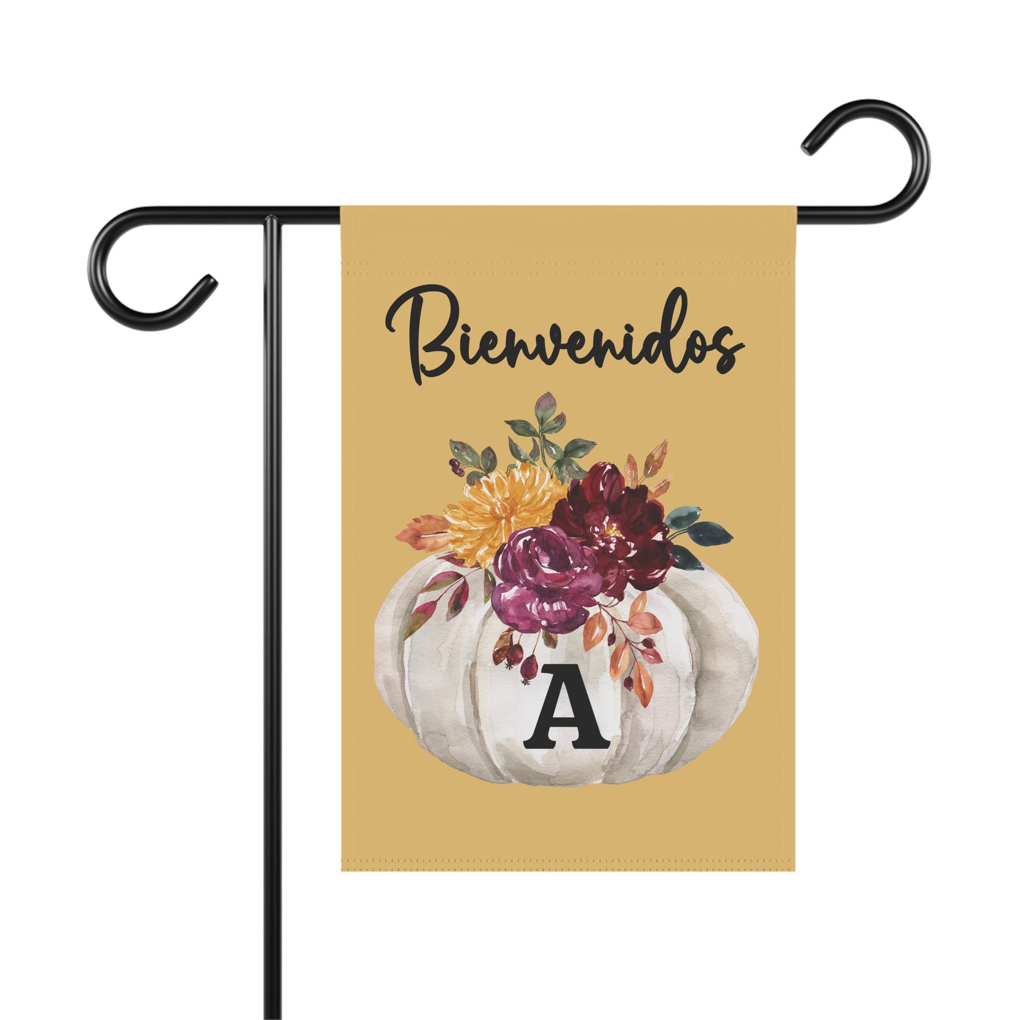 Spanish Welcome Sign, Bienvenidos Sign, Pumpkin Yard Decor, Monogram ...