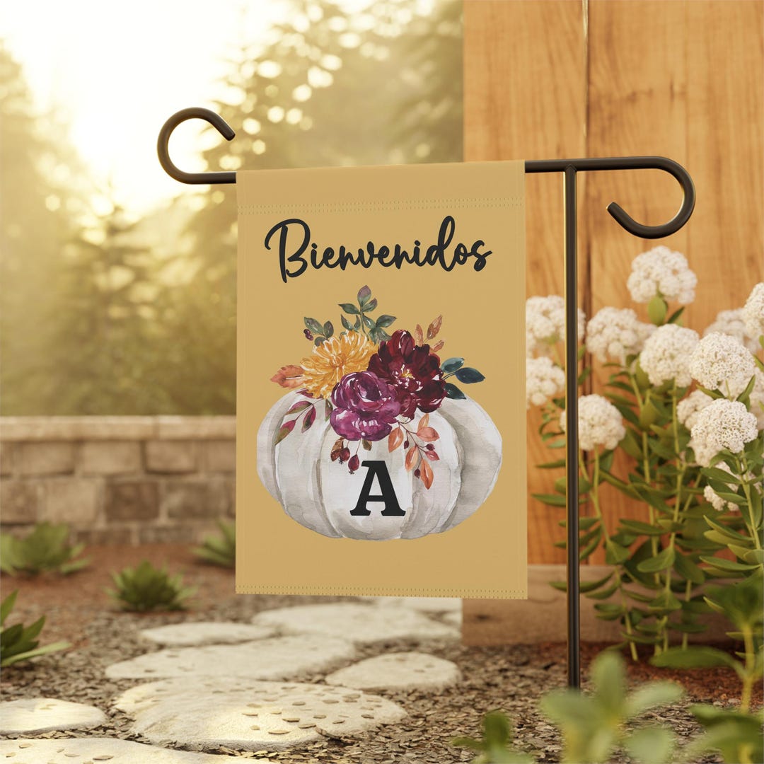 Spanish Welcome Sign, Bienvenidos Sign, Pumpkin Yard Decor, Monogram ...