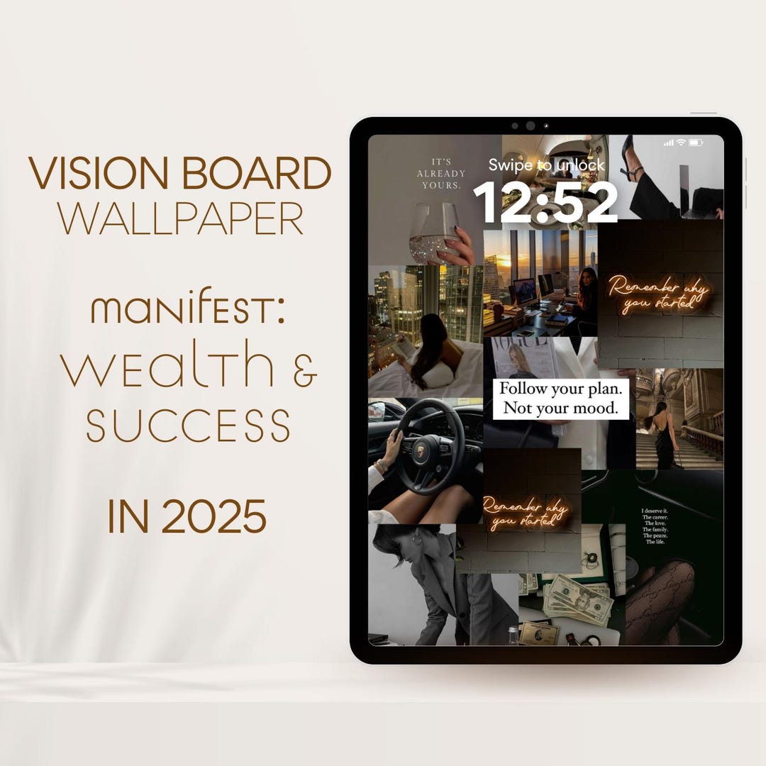 Manifest Wealth Wallpaper | Manifest Success Background | Digital ...